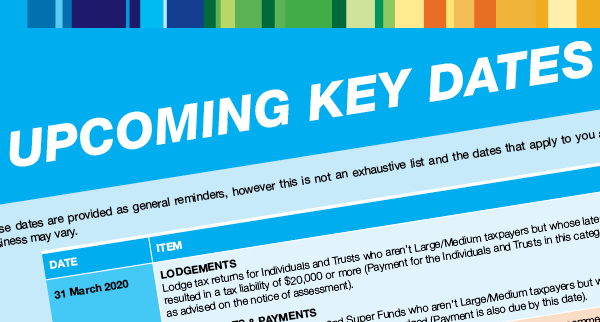 Upcoming Key Dates (March 2020) - CapitalQ